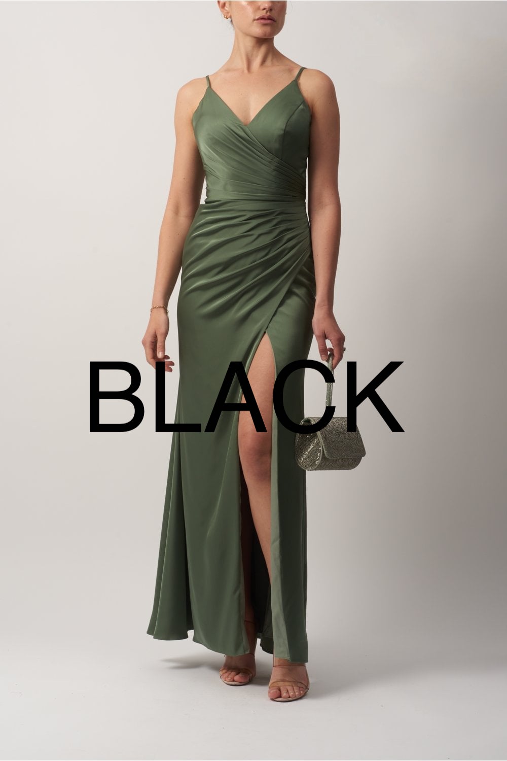 MASCARA MC191025 SATIN WRAP DRESS BLACK – revolve store